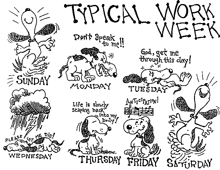 Snoopy Work Week gif by colorblind68 | Photobucket